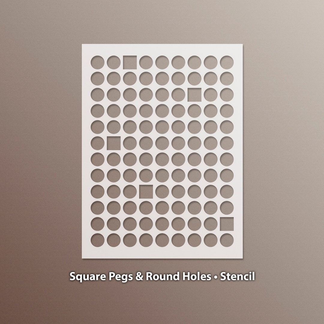 Square Pegs & Round Holes Stencil - Etsy