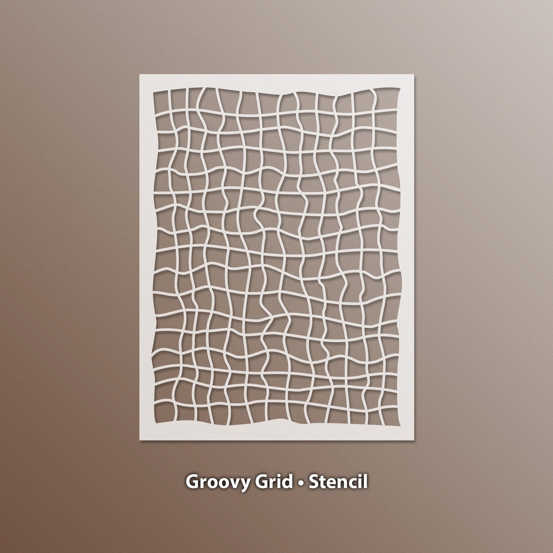 Groovy Grid Stencil - Etsy
