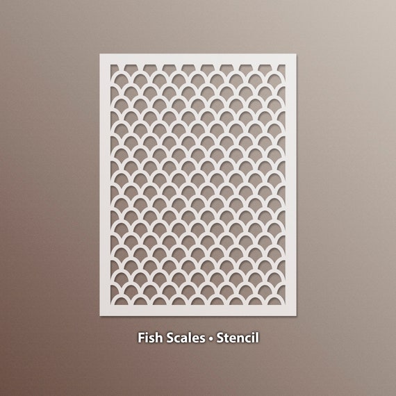 Fish Scales Stencil | Etsy