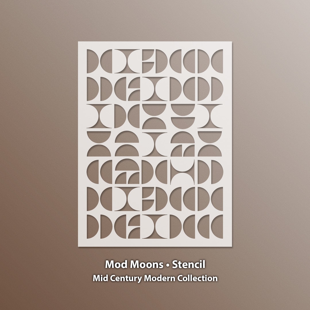 Mod Moons Stencil, Mid Century Modern Design Collection - Etsy