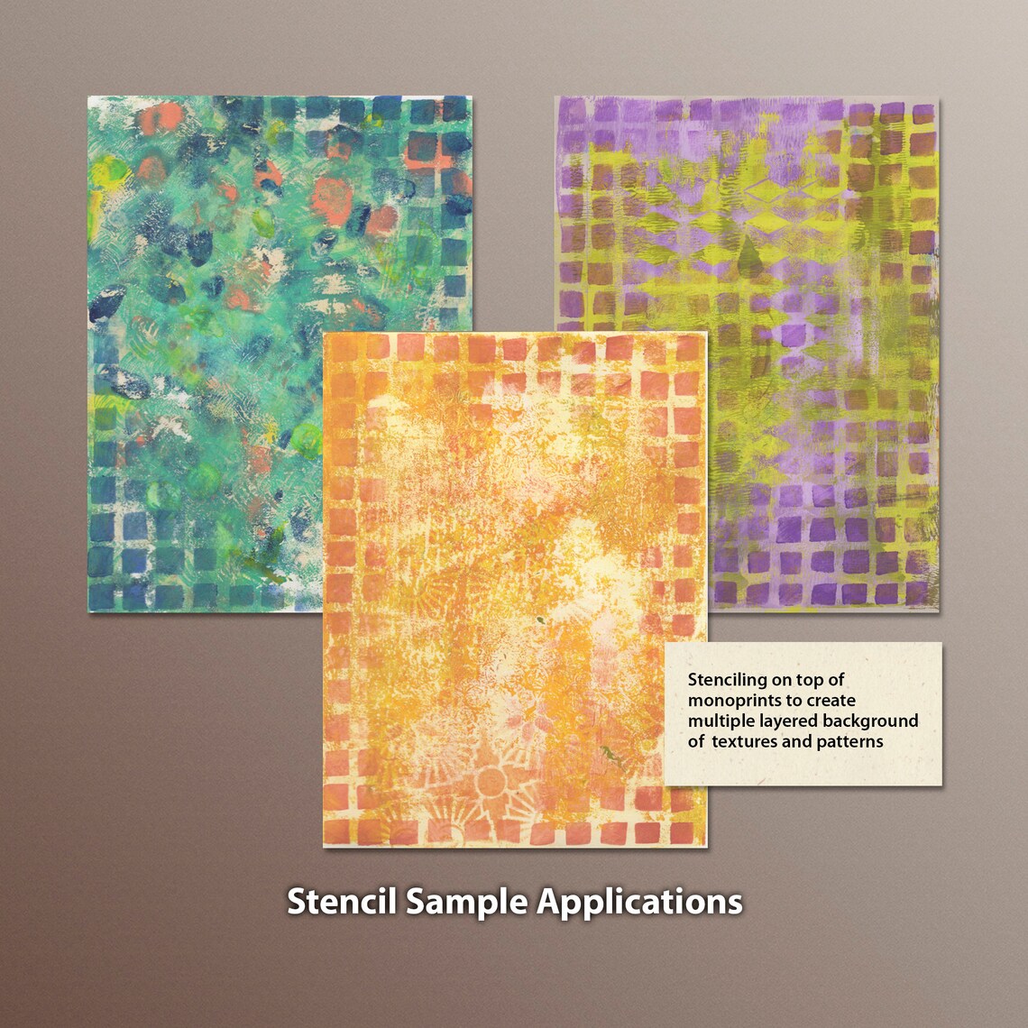 Mosaic Tile Squares Stencil - Etsy