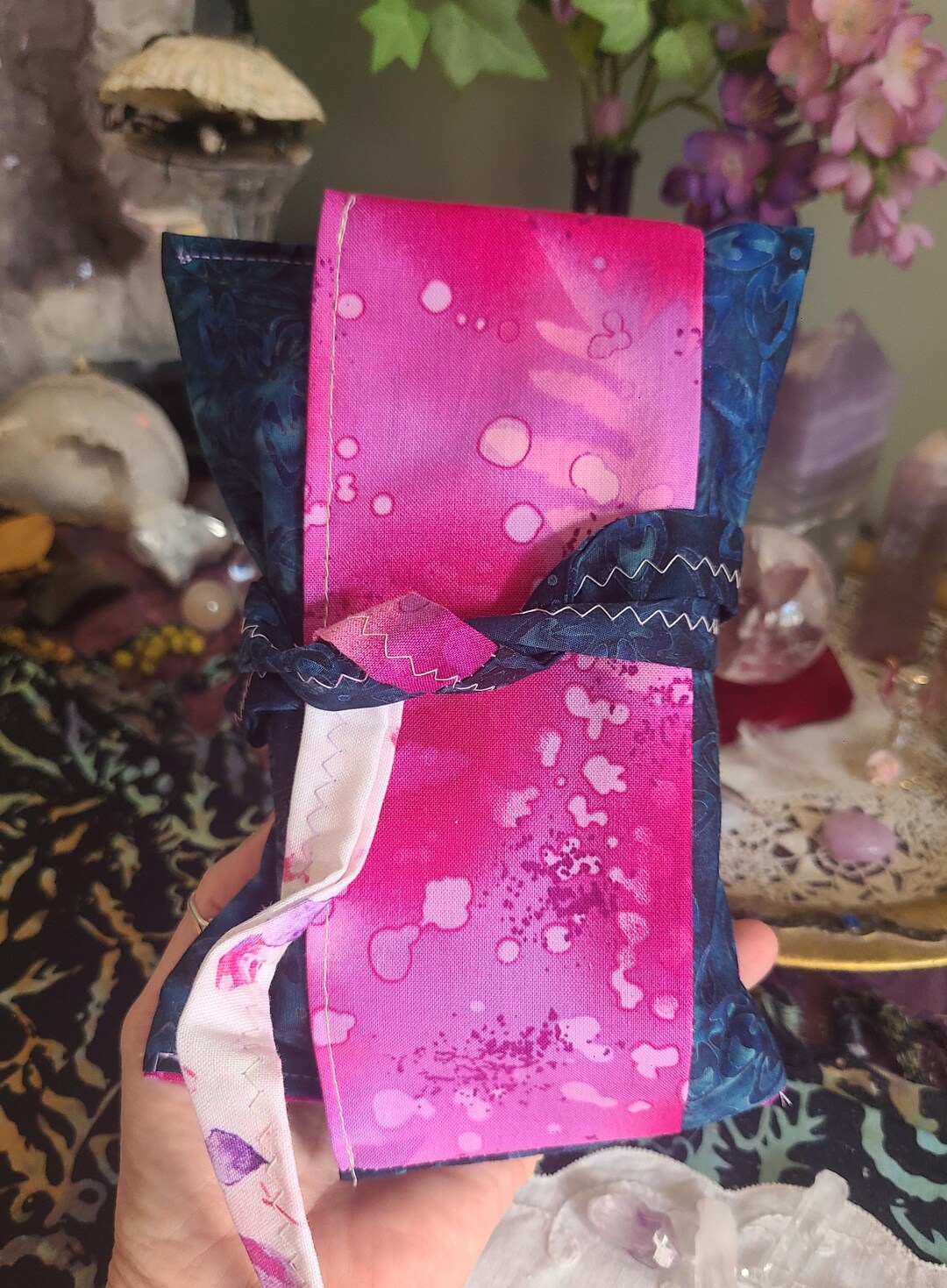 Pink Blue Floral Modern Tarot Deck Wrap Oracle Pouch - Etsy