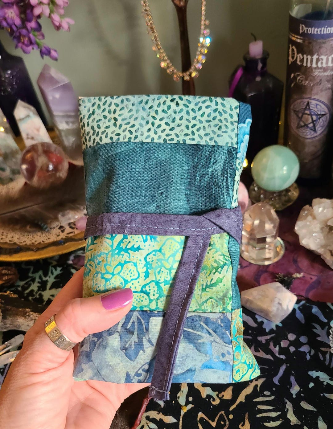 Modern Floral Blues Tarot Deck Wrap Oracle Pouch - Etsy