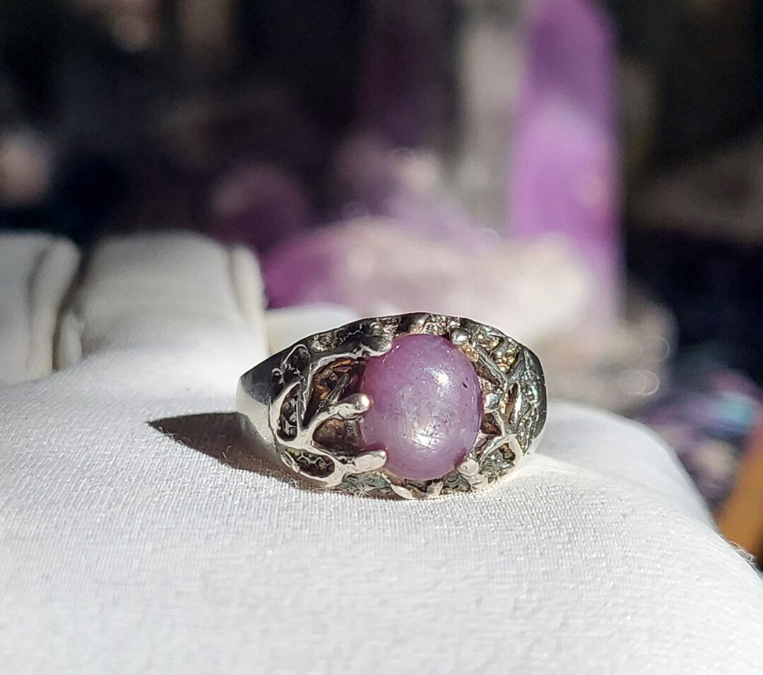 Vintage Gothic Lavender Ruby Star Ring Sterling Silver - Etsy
