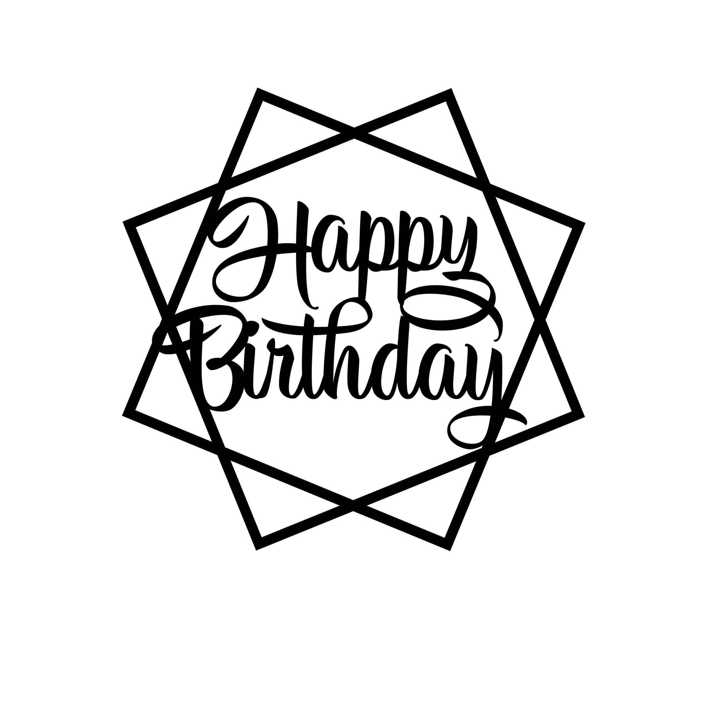 Happy Birthday Cake Topper Svg Etsy