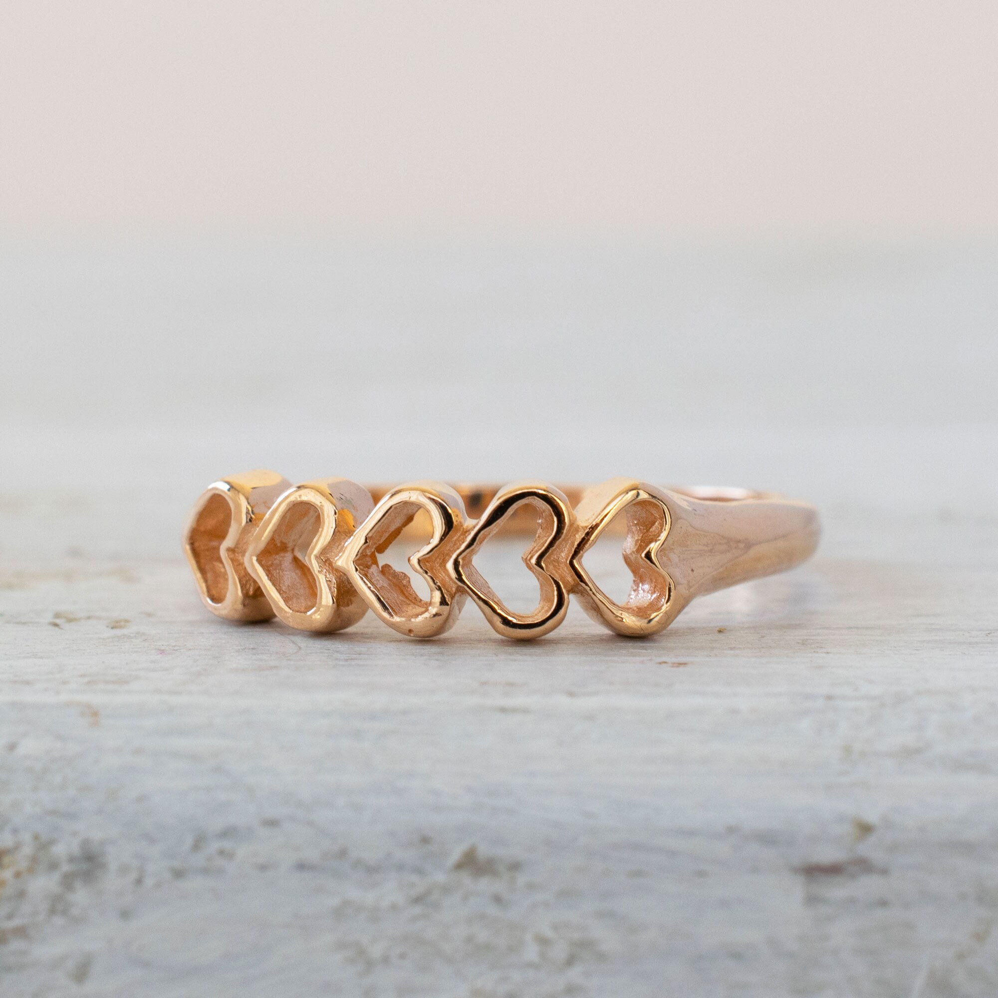 Heart Ring14k Rose Gold Ring Solid Gold Ring Rose Gold - Etsy