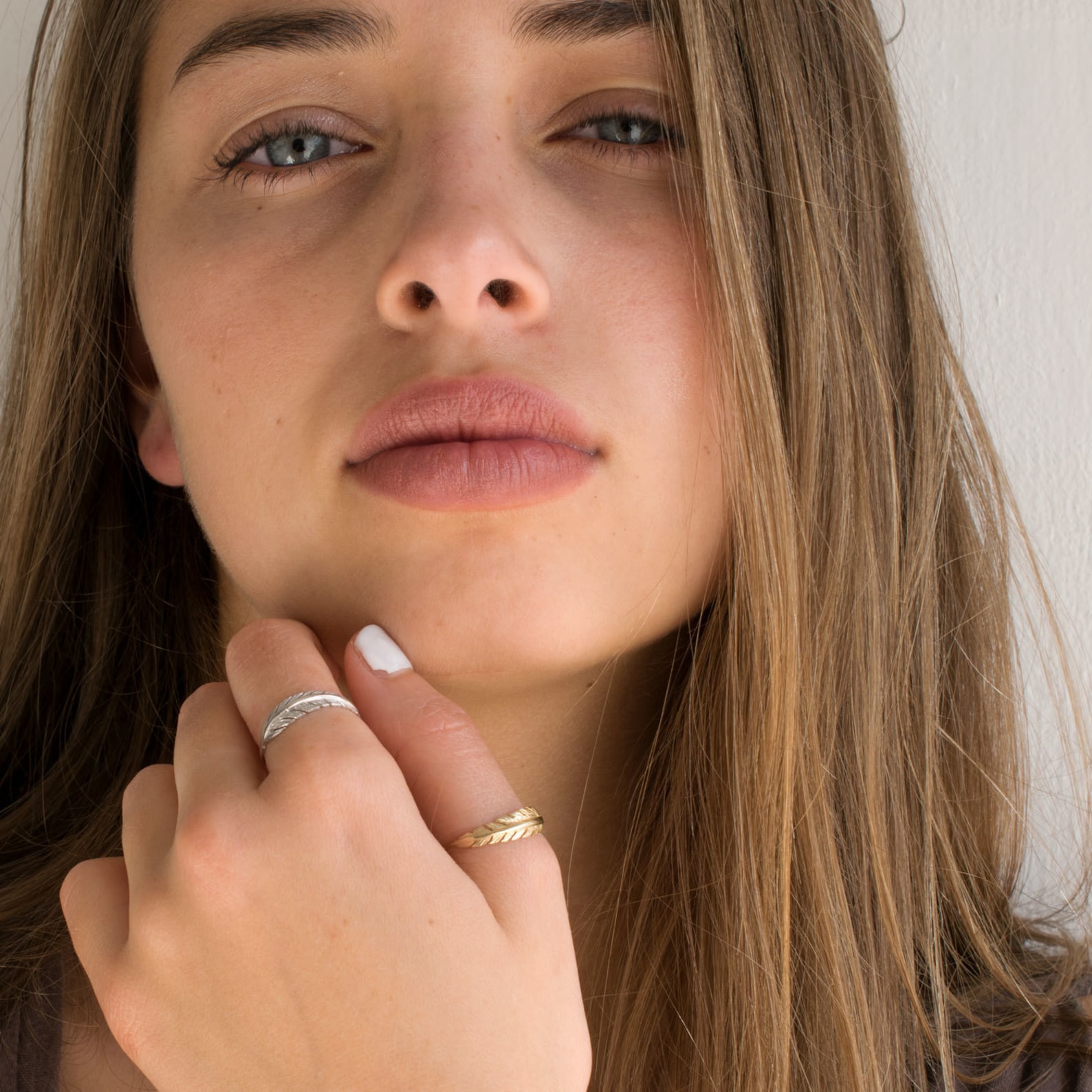 Feather Ring, Thumb Ring, 14K White Gold,leaf Ring, Statement Gold Ring ...