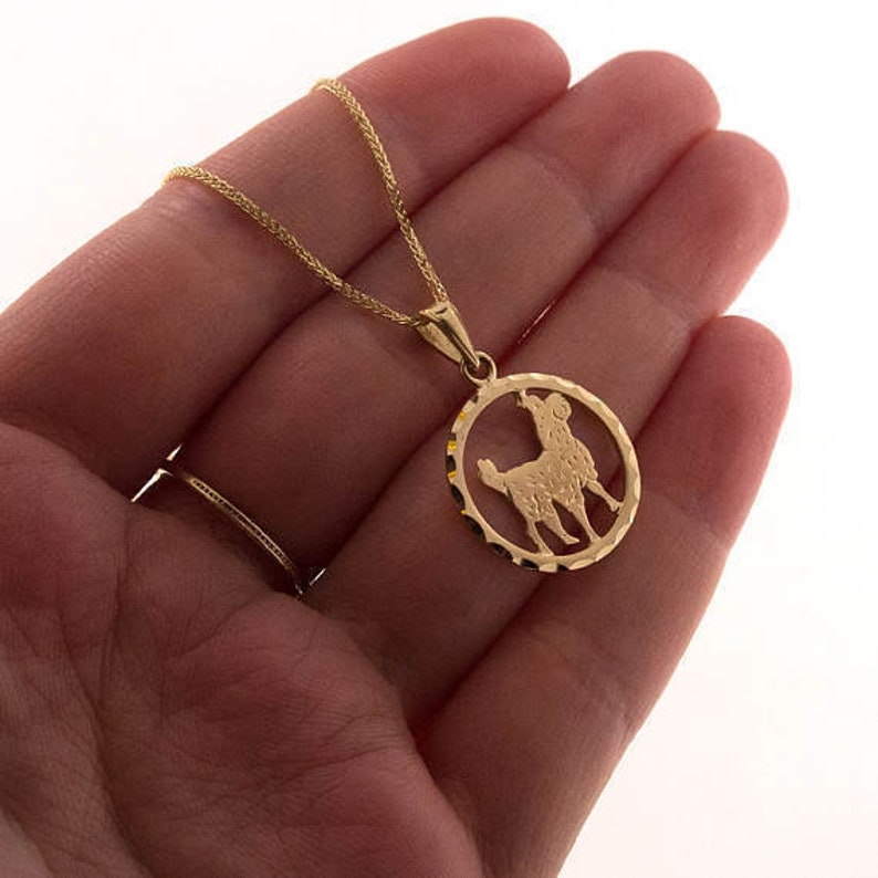 Aries Gold Necklace 14K Gold Pendant Necklace Aries - Etsy