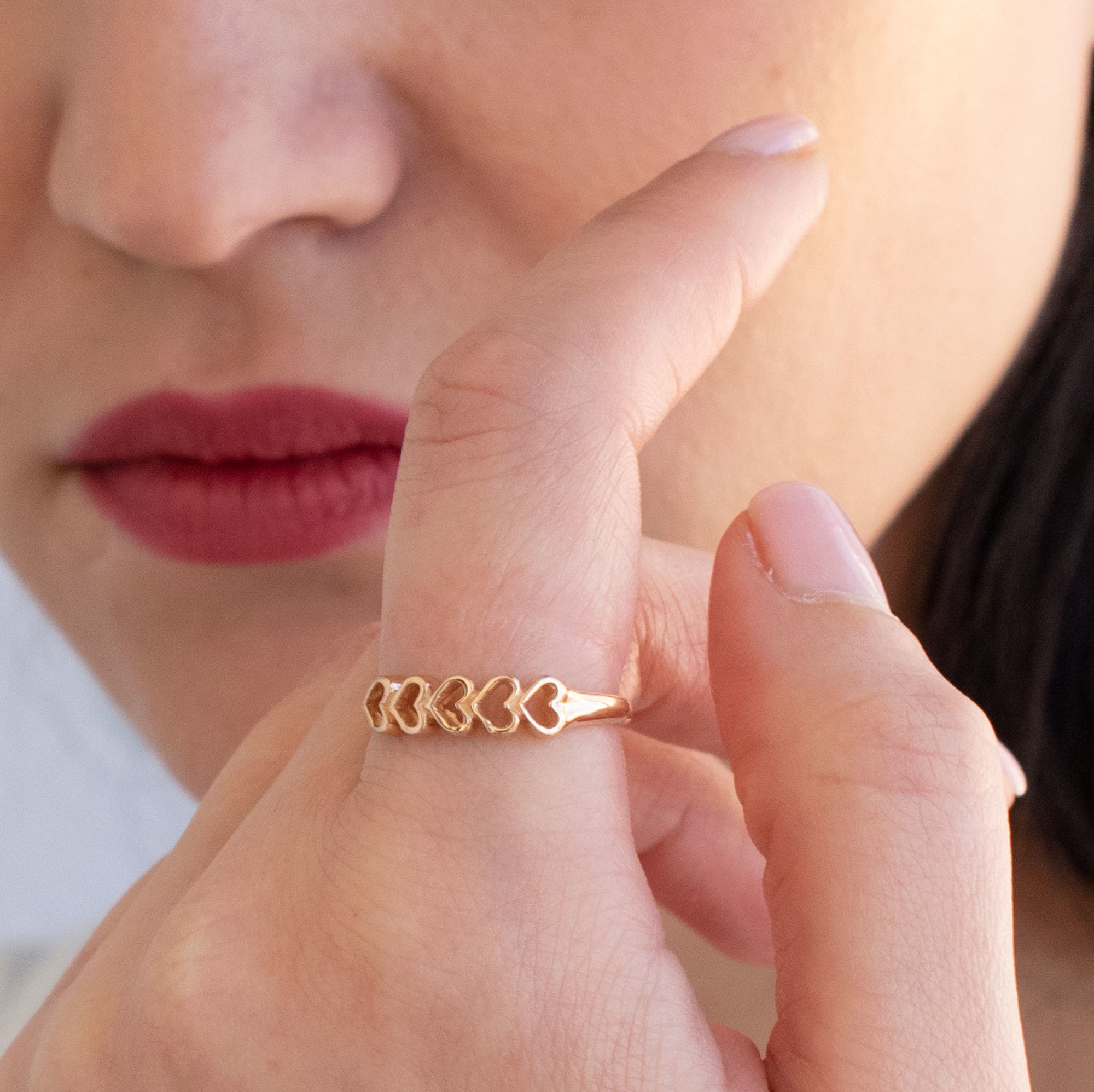 Heart Ring14K Rose Gold Ring Solid Gold Ring Rose Gold | Etsy