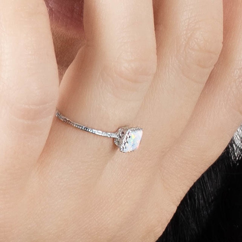 Square Stone Ring - Etsy