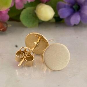 Gold Stud Earrings Round Shape Earrings Yellow Gold - Etsy Canada