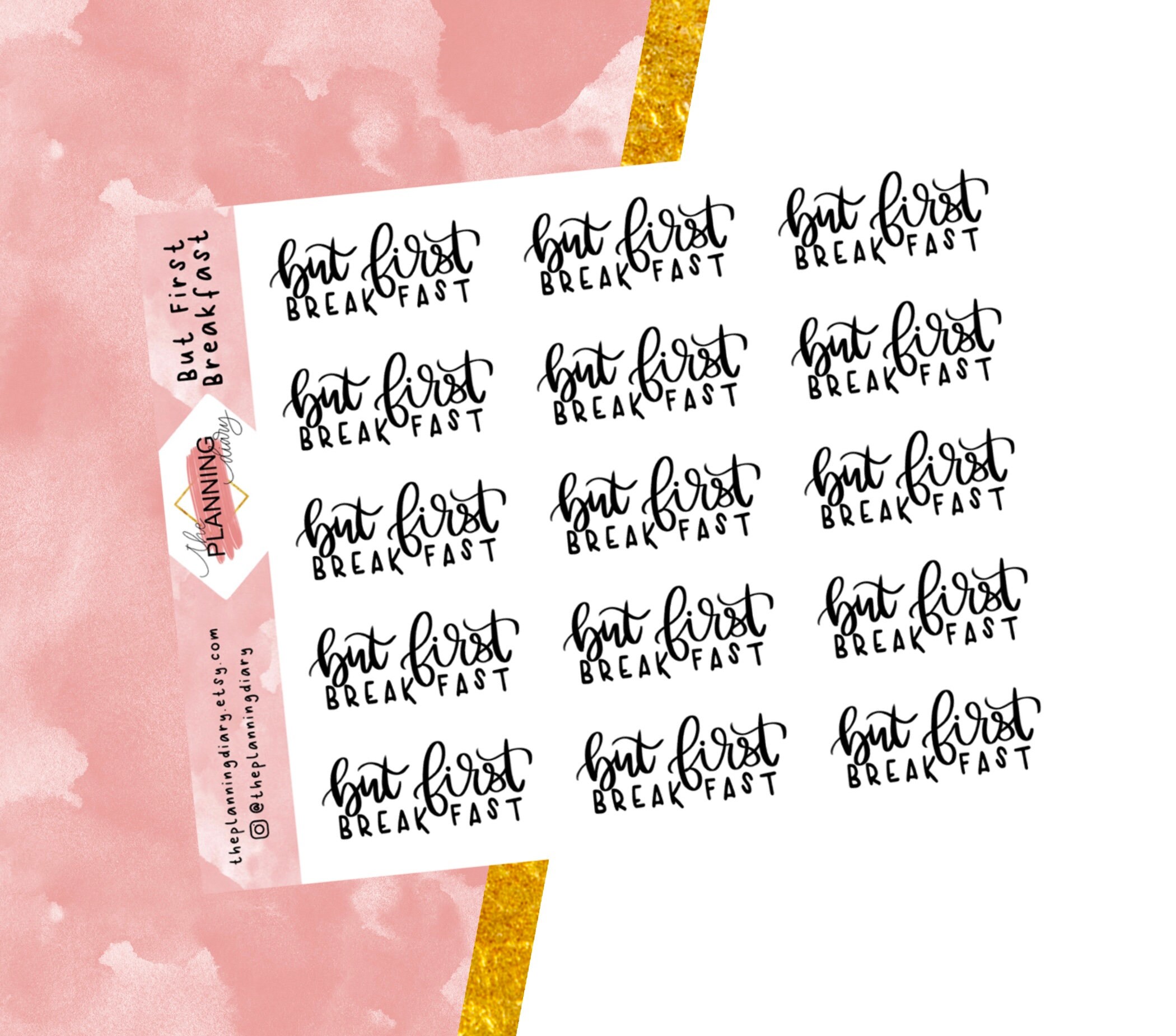 But First... Breakfast Script Functional Sticker - Etsy UK