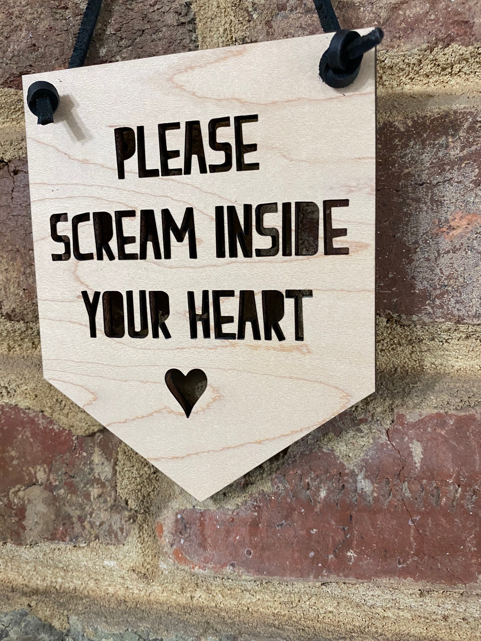 Please Scream Inside Your Heart Mini Banner Laser Cut | Etsy