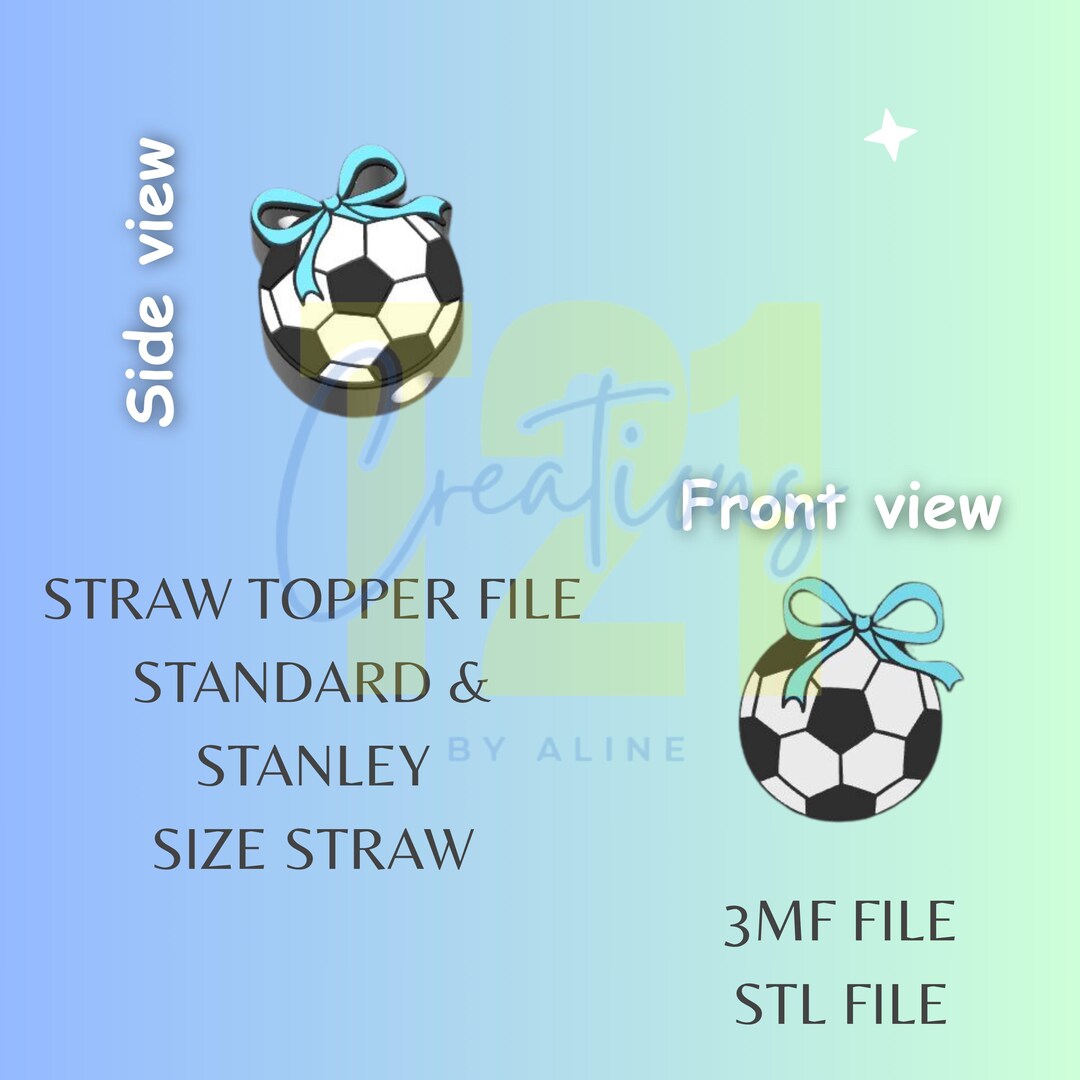 Coquette Soccer Ball Straw Topper 3D STL 3MF File Download - Etsy