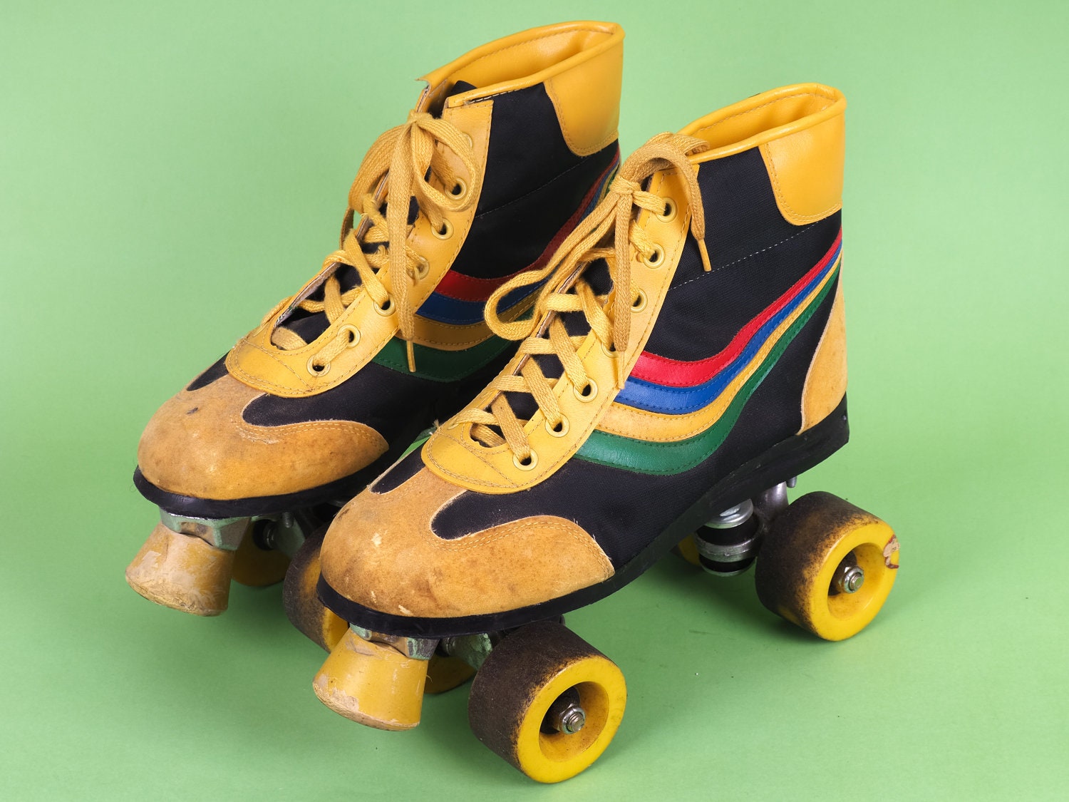 Vintage Roller Skates/ 90s Yellow Rad Skate Sneakers/ - Etsy