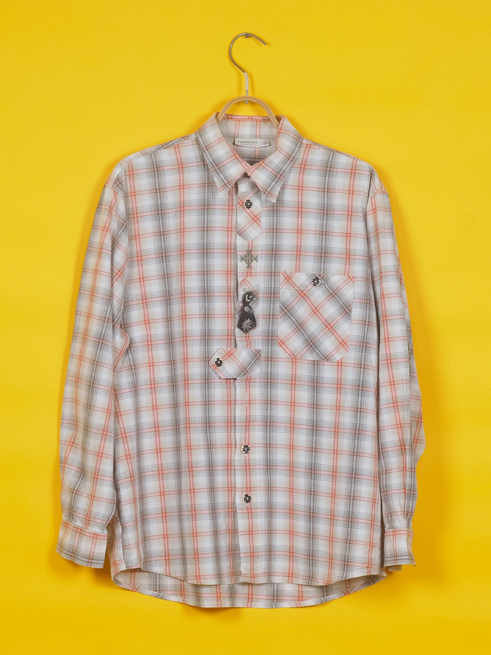 Vintage Men Landhaus Shirt/ German Folk Oktoberfest Shirt/ Hunting ...