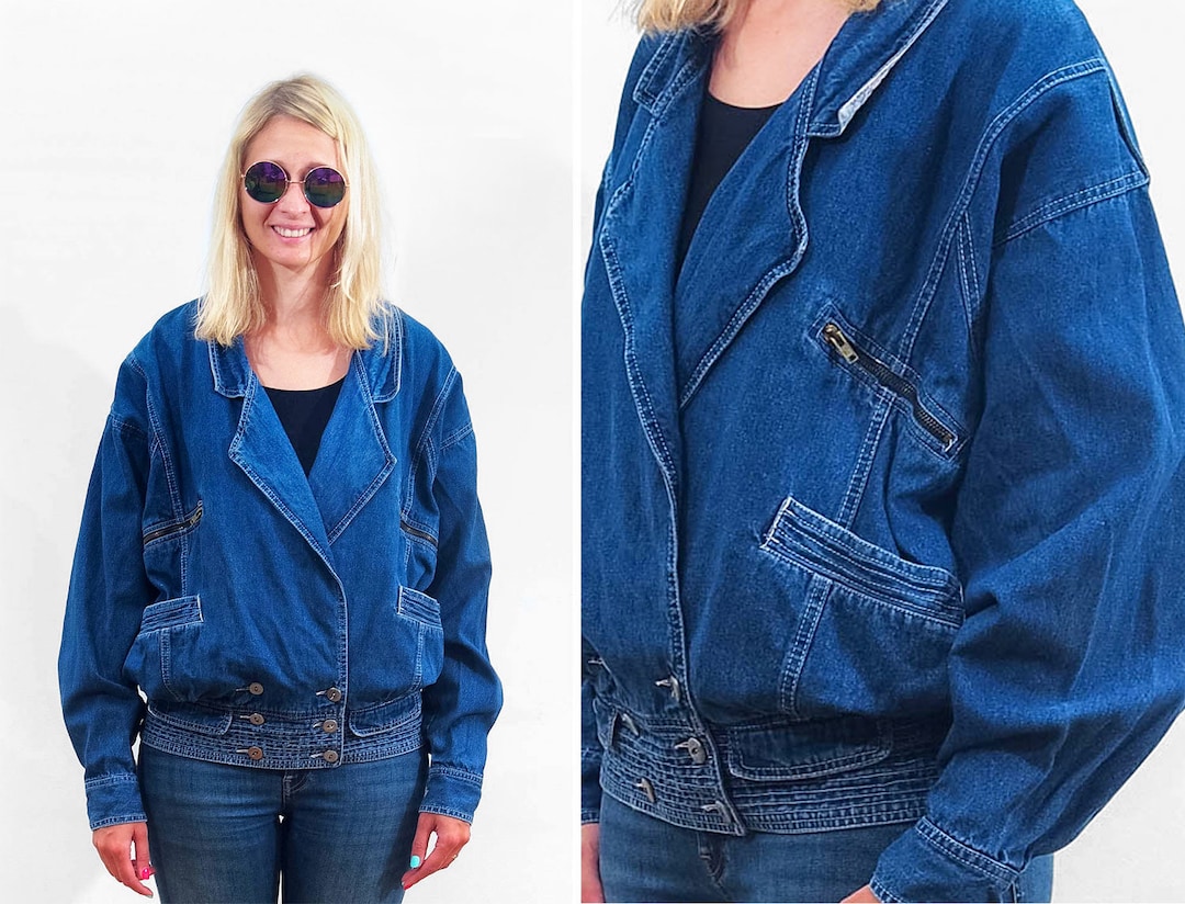 Vintage Oversized Denim Jacket/ Women Jeans Jacket/ Oversized Jacket ...