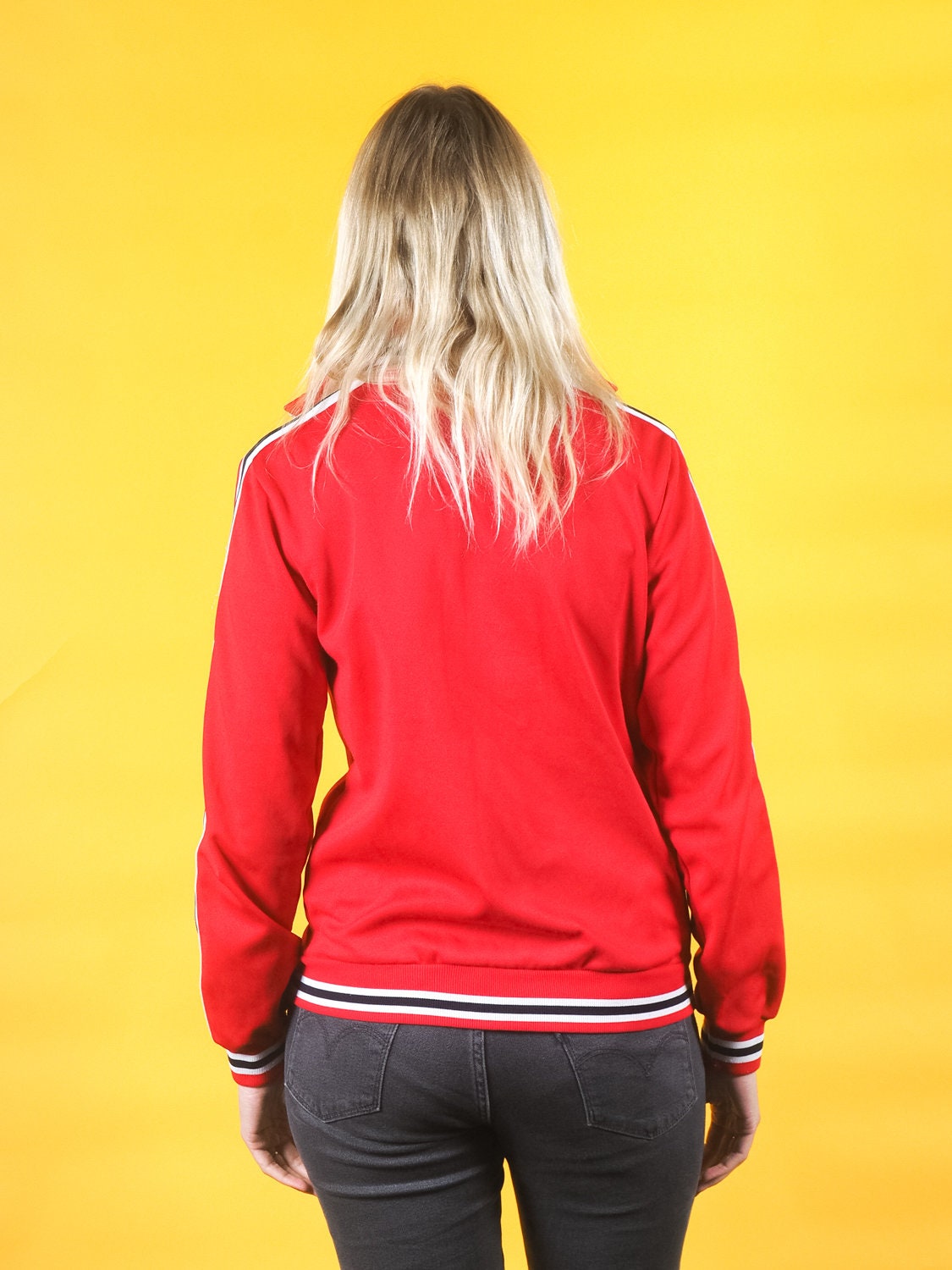 Vintage Women Red Track Jacket/ Retro Classic Windbreaker/ | Etsy