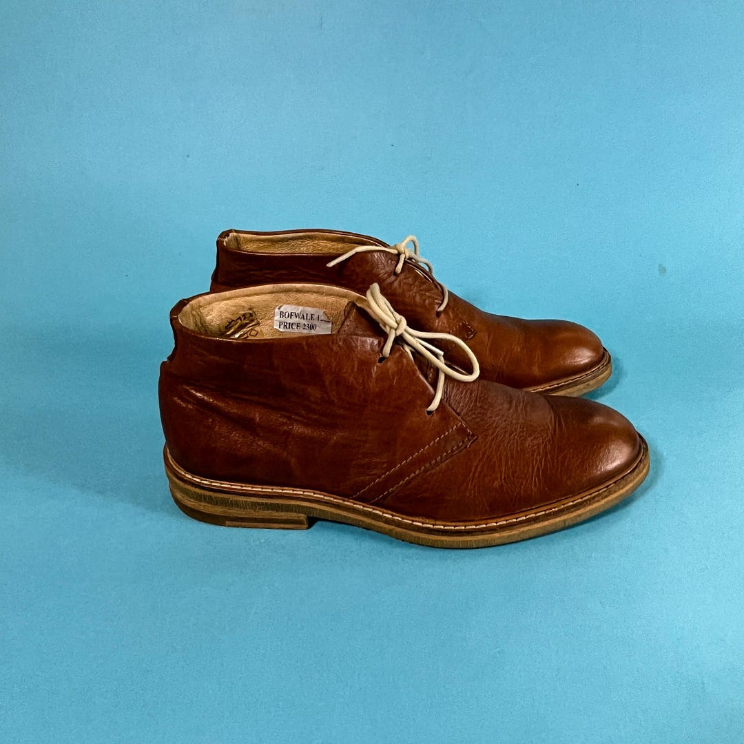 Vintage Brown Leather Desert Boots / Boomerang / Classic Boho Ankle ...