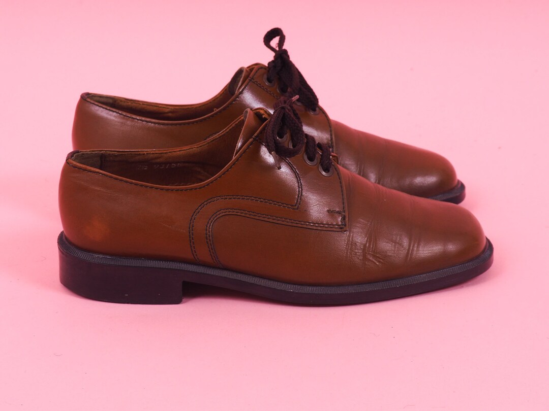 Vintage Men Brown Leather Oxford Shoes/ Berlin Leather Dress Shoes ...