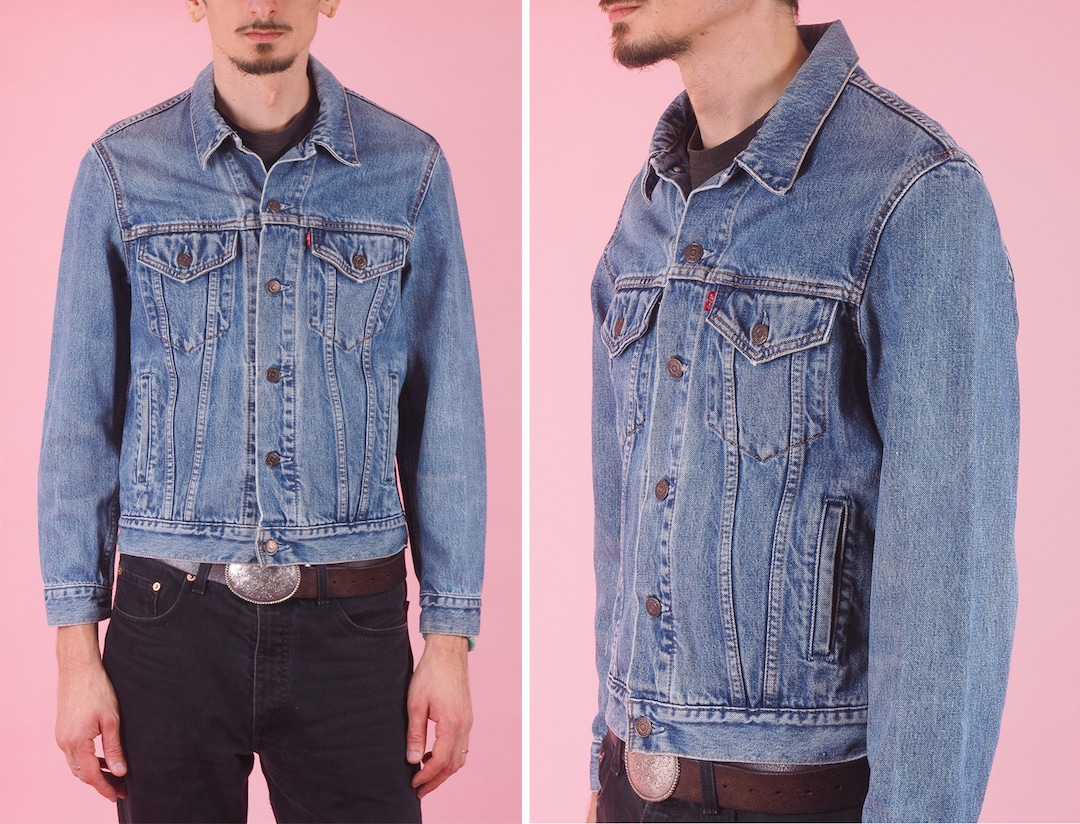 Vintage Men Levi's Blue Denim Trucker Jacket/ Classic Denim Jacket ...