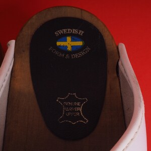 Vintage Swedish Wood Clogs/ White Sandals/ Wooden Platform Clogs/ Hoof ...