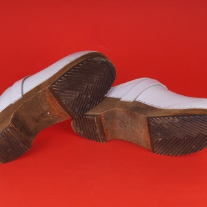 Vintage Swedish Wood Clogs/ White Sandals/ Wooden Platform Clogs/ Hoof ...