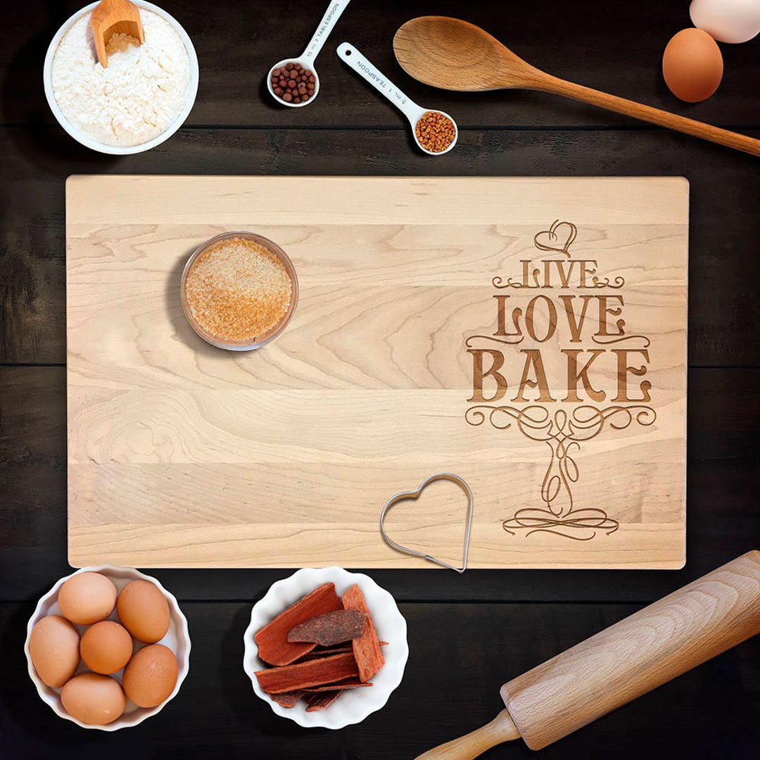 Cutting Board Personalized Live Love Bake Cake Wedding Gift ...