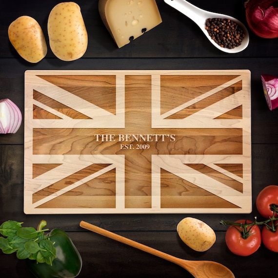 Rustic Home Decor Customized British Flag Cutting Board Union - Etsy