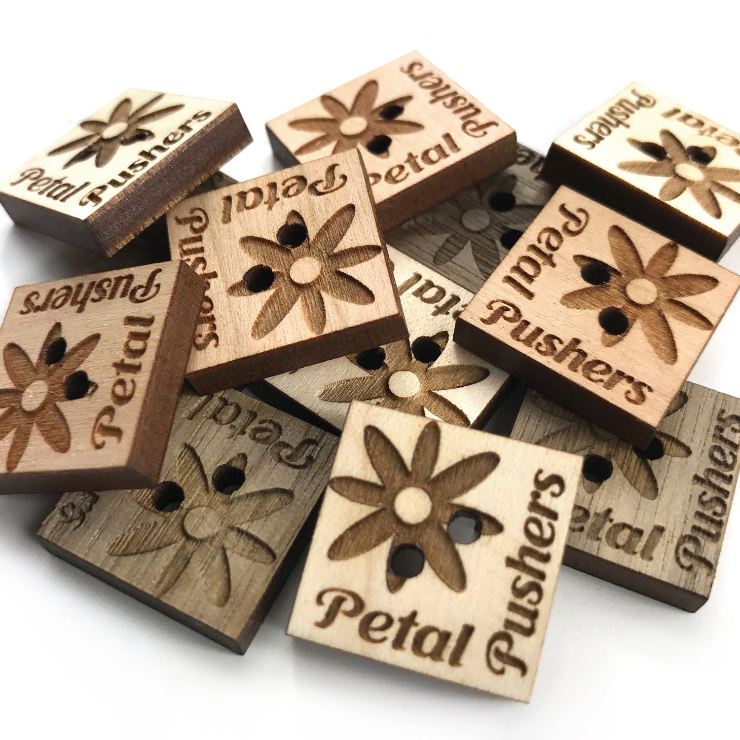 Custom Wood Buttons .75inch X .75inch Branding Brand Buttons - Etsy