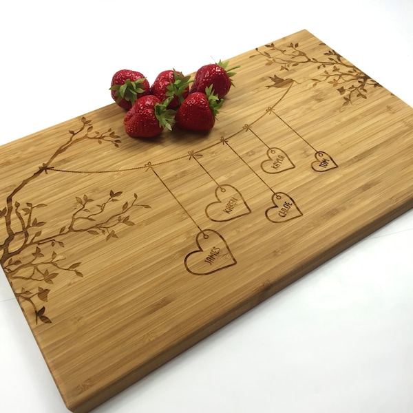 Family Cutting Board Laser Engraved - Etsy
