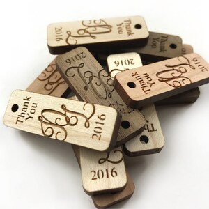 Custom Wood Tags 1.5inch X .50inch Wooden Party Favour Vertical ...