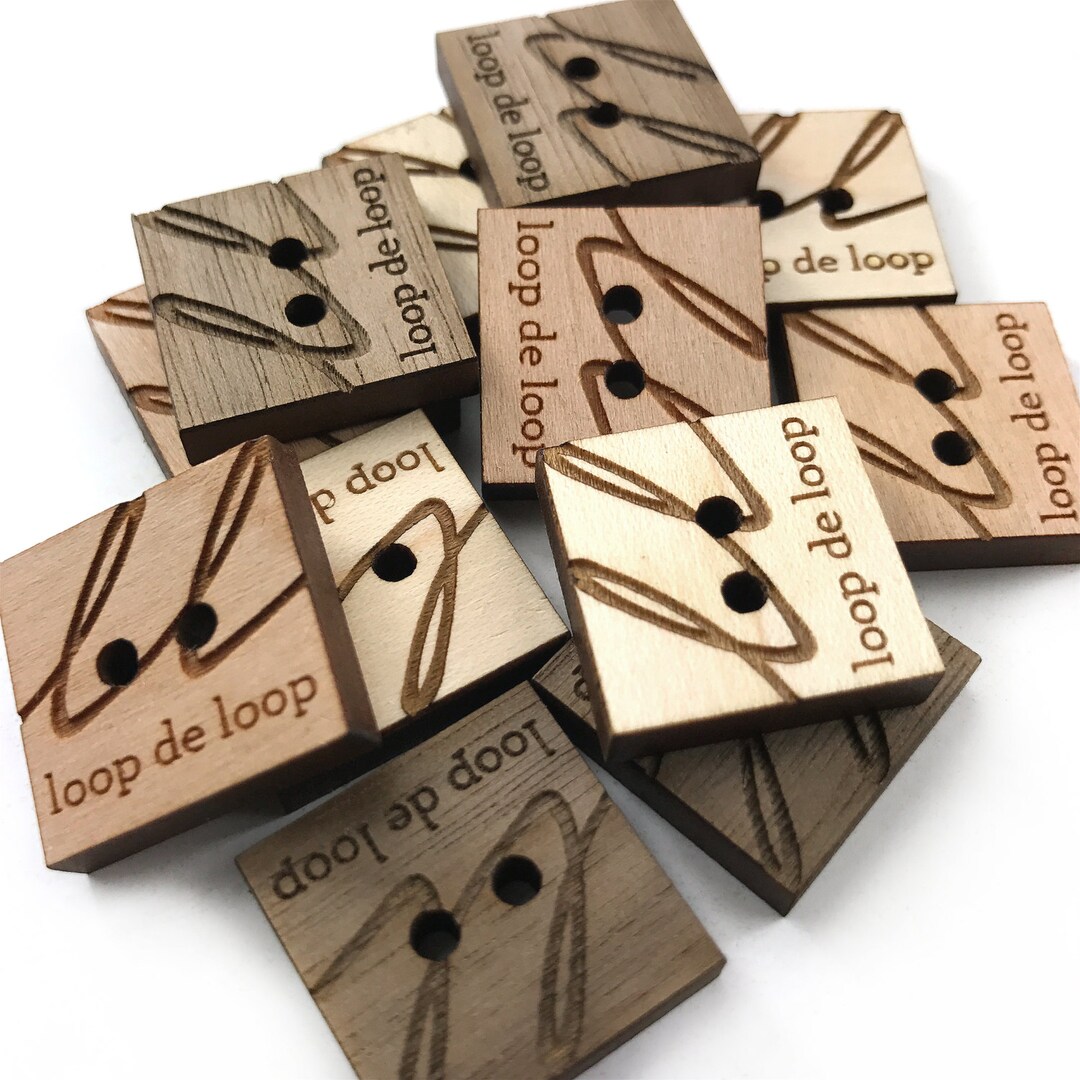 Custom Wood Buttons .75inch X .75inch Branding Brand Buttons Wooden ...