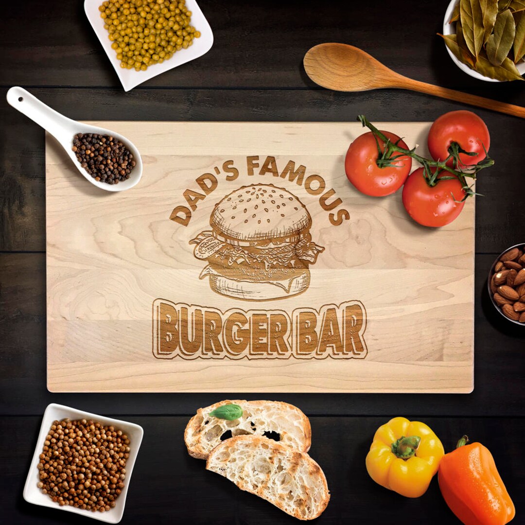 Custom Cutting Board Personalized Burger Bar Design Birthday Gift ...
