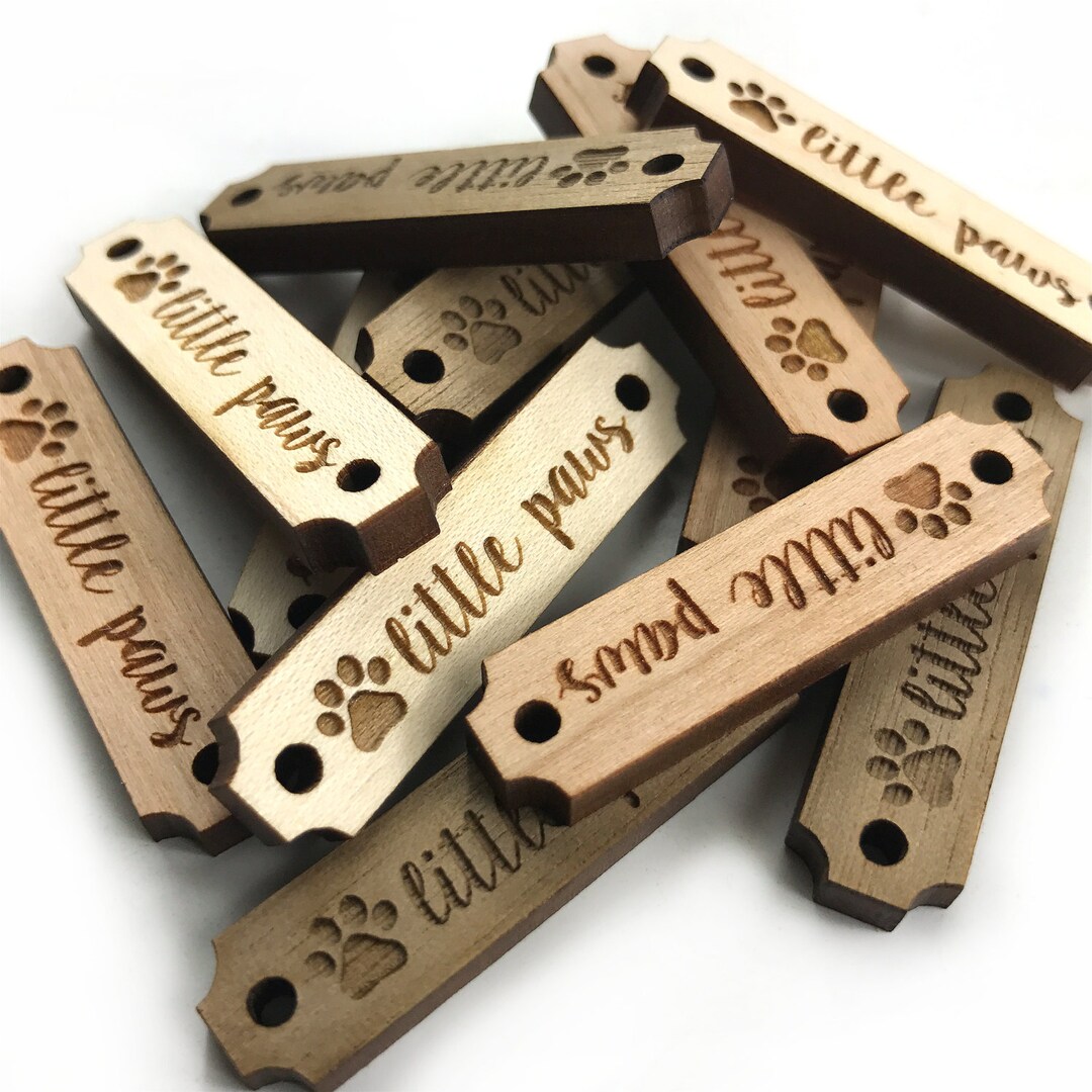 Custom Decorative Wood Tags 1.6inch X .40 Inch Dye Cut Shape Wooden ...