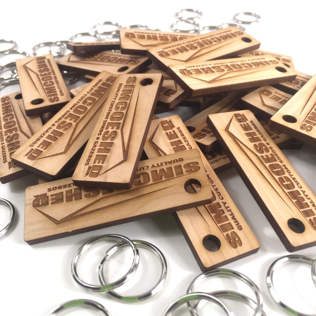 Personalized Wood Keychains Wooden Rectangle Custom Key Ring Handmade ...