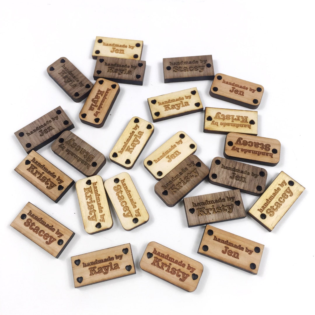 Custom Wood Tags 1 Inch X .50 Inch Wooden Rectangle Knitting Handmade ...