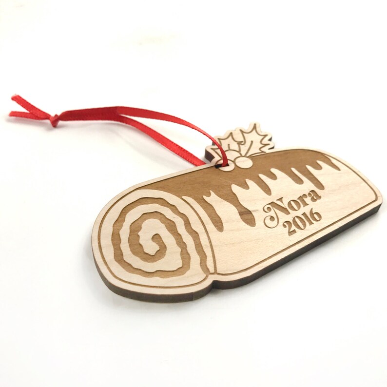 Yule Log Christmas Ornament Wooden Ornament Handmade Christmas - Etsy