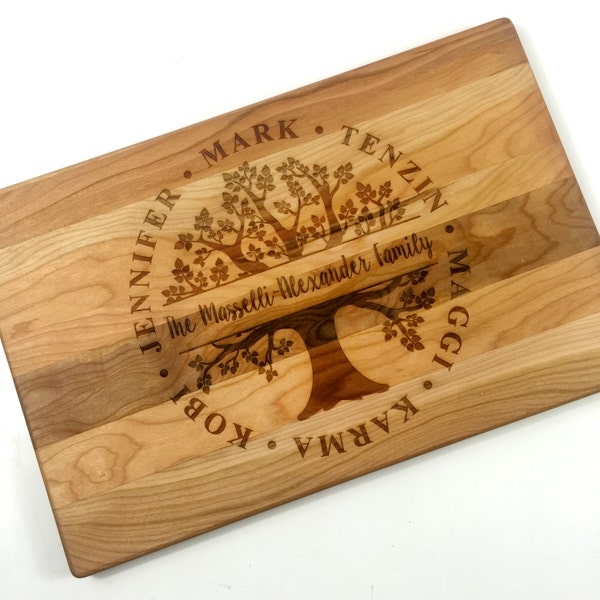 Family Tree Engraved Cutting Board - Etsy