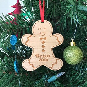 Gingerbread Man Christmas Ornament Wooden Ornament Handmade Gift Custom ...