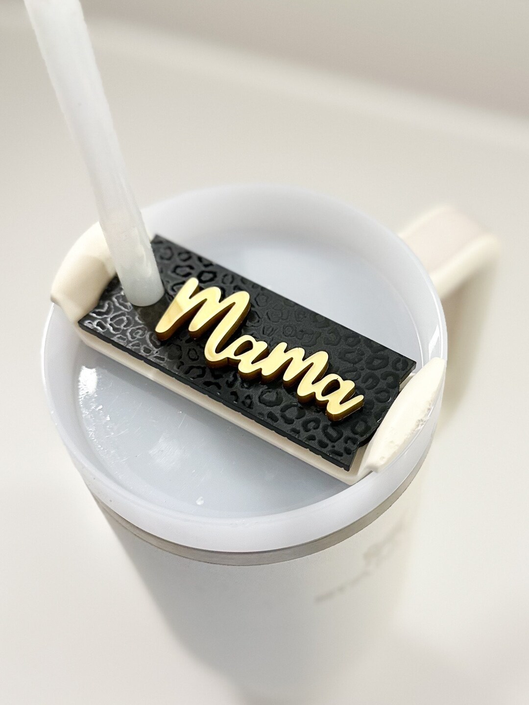 Leopard Name Plate Black Acrylic Custom Topper 30ou 40ou Tumbler Gift ...