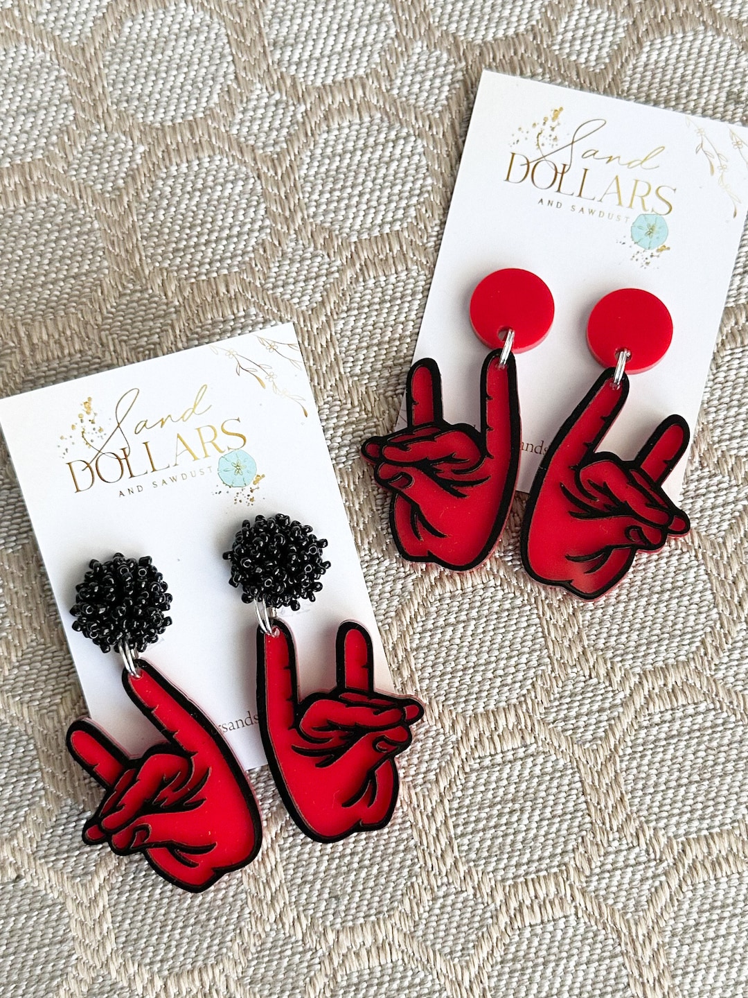 Wolfie Earrings Nc State Wolfpack Jewelry Black Seed Bead Earrings White Wolfie Jewelry T For