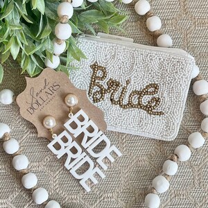 Bride Gift Bride Earrings Bridal Shower Gift for Bride Pearl Earrings ...