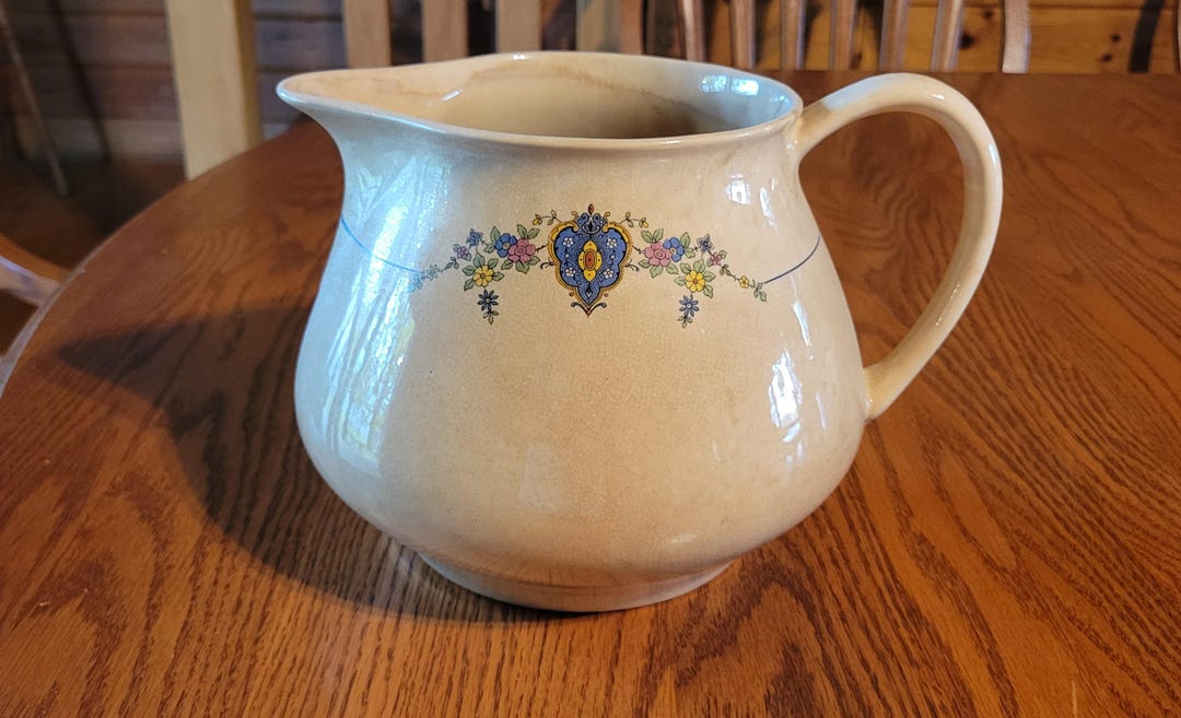 Antique Crown Potteries Pitcher: 1927 Floral Porcelain Vase - Etsy