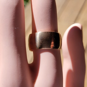 Size 6 1/2 10kt Rolled Gold Plate Yellow Gold 10mm Wide Domed Band ...