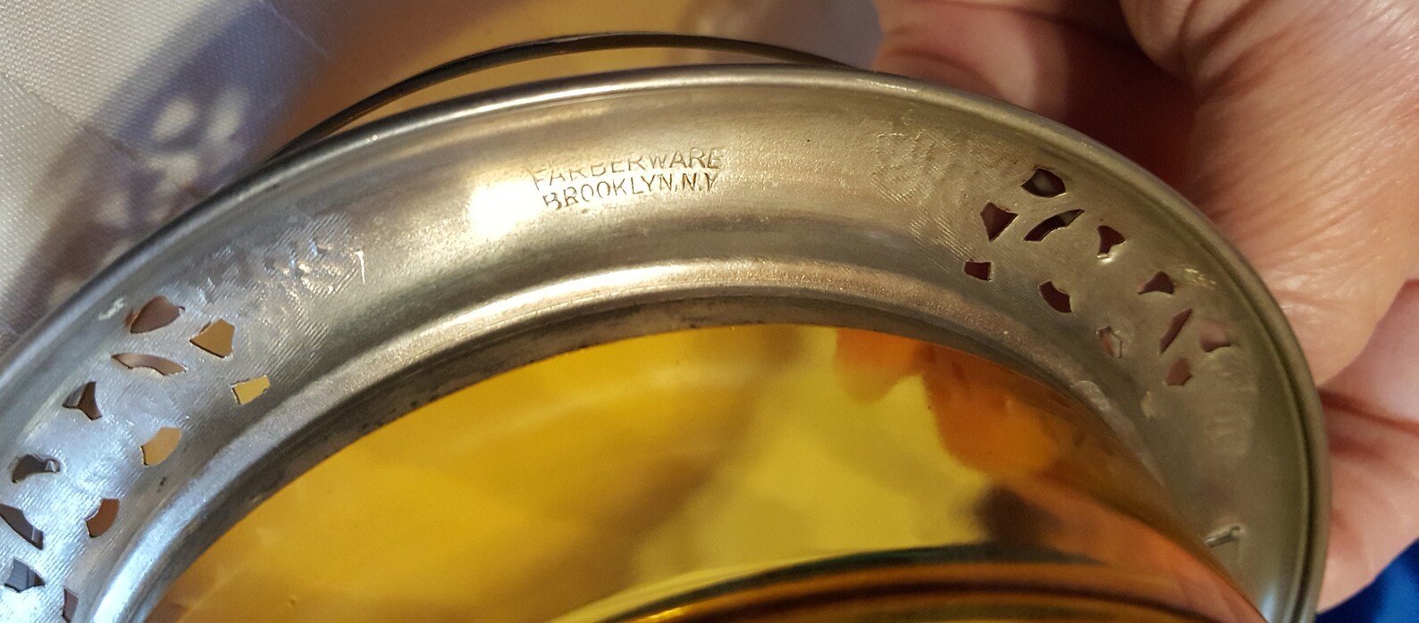 Vintage 1930s Farberware Amber Glass Dish With Folding Handle - Etsy