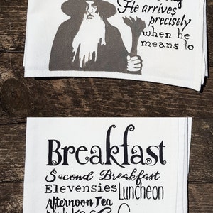 Lord of the Rings/ Hobbit Flour Sack Kitchen Towel - Six Design Options ...