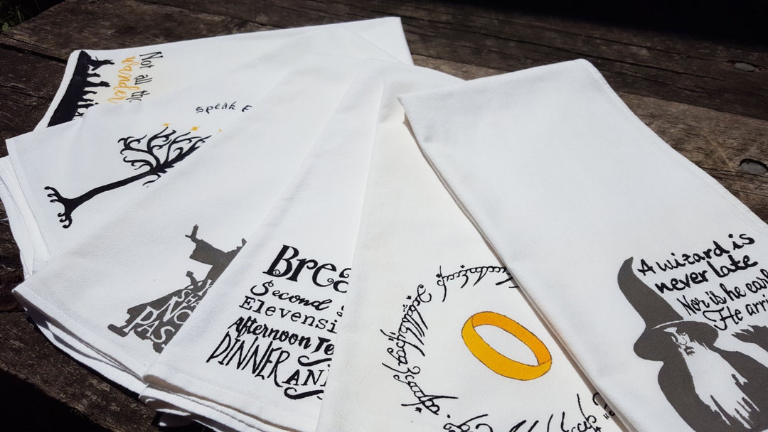 Lord of the Rings/ Hobbit Flour Sack Kitchen Towel - Six Design Options ...