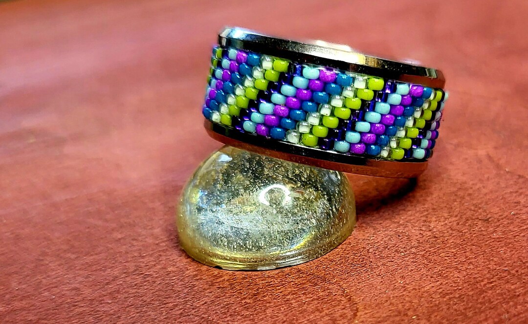Beaded Fidget Spinner Ring - Etsy