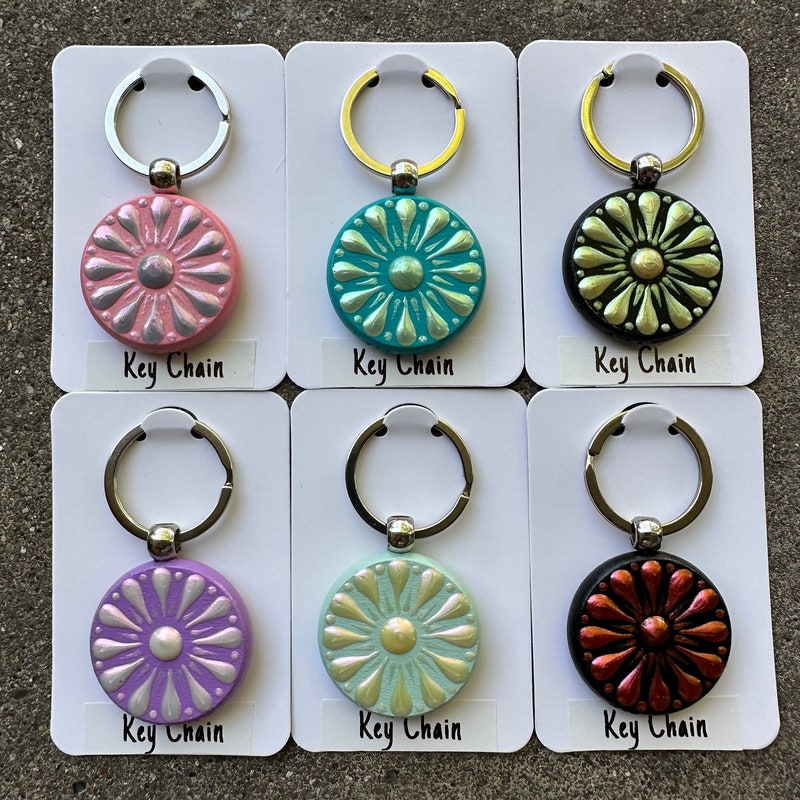 Mandala Painted Keychain - Etsy